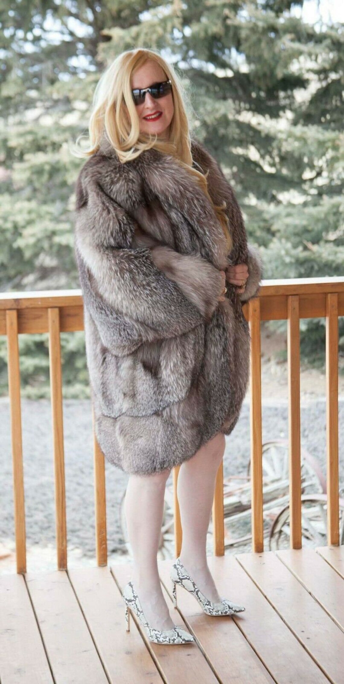 Natural Artic Silver Fox Fur Coat GORGEOUS - Etsy