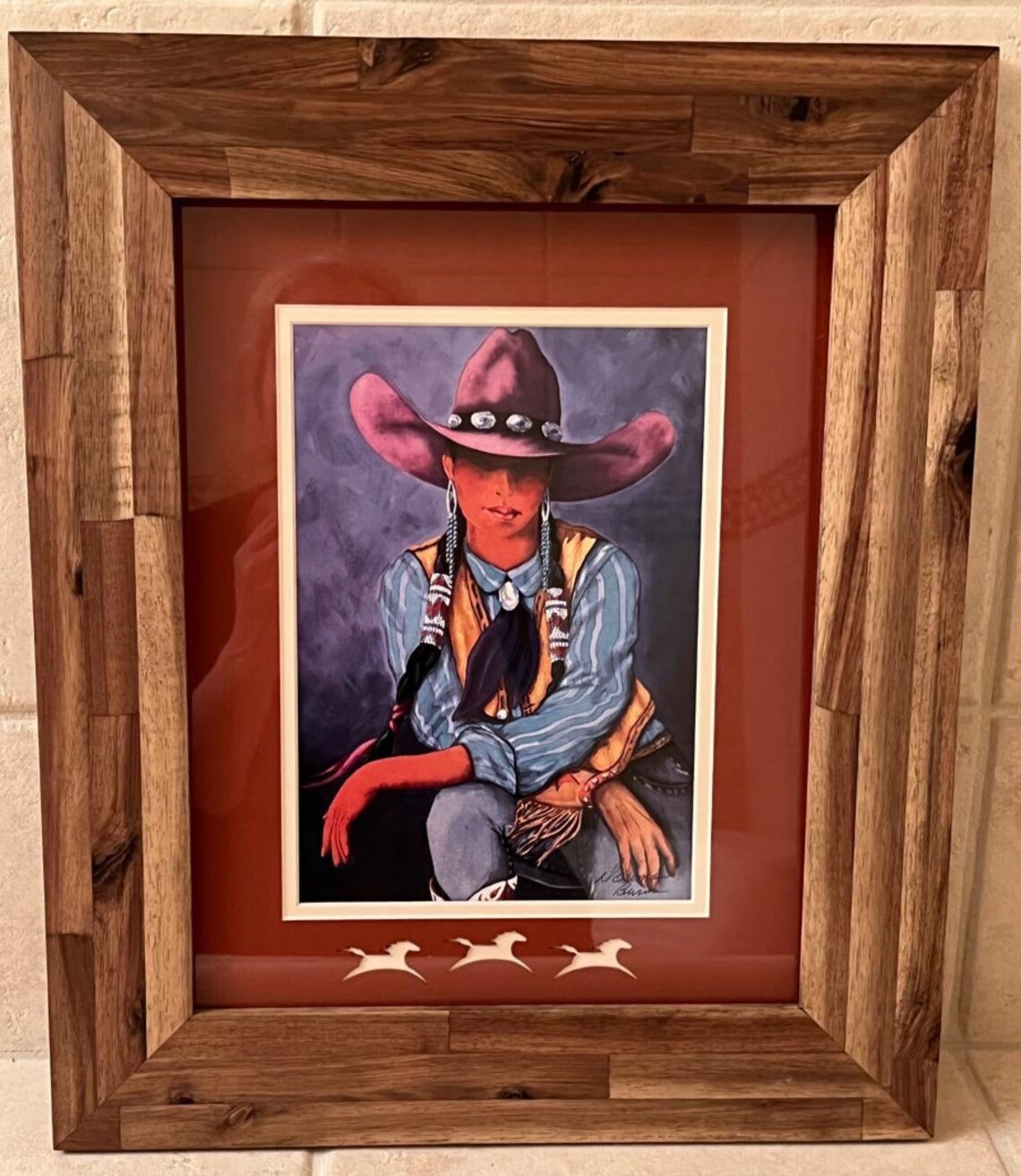 Doreman Burns Cowgirl Signed Print Matted Framed Western Decor ...