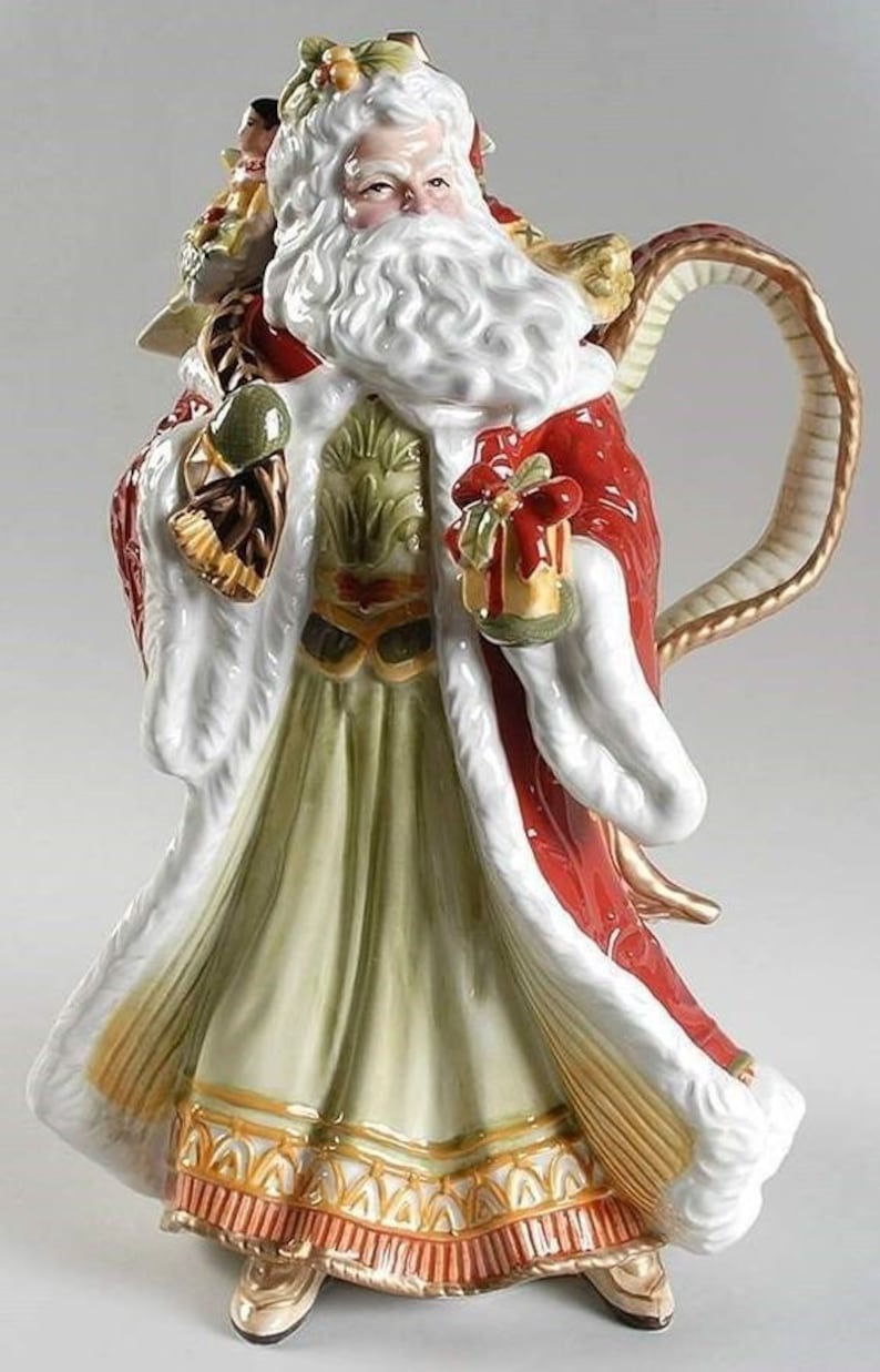 Fitz and Floyd Damask Holiday Santa Pitcher RARE FIND!! - Etsy
