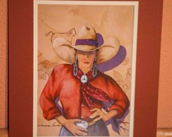 Doreman Burns Cowgirl, Signed Print, Framed, Western Decor, Large Wall ...