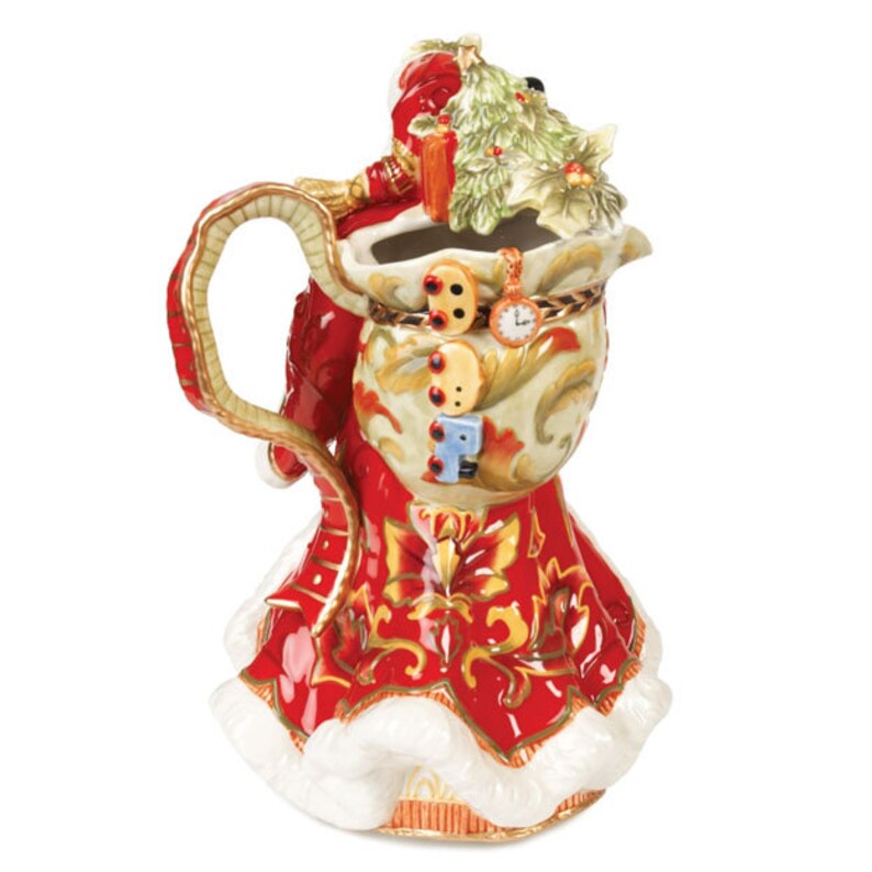 Fitz and Floyd Damask Holiday Santa Pitcher RARE FIND!! - Etsy
