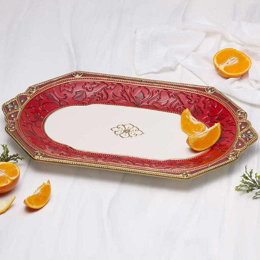Fitz & Floyd Renaissance Holiday Large Platter and Large Serving Bowl ...