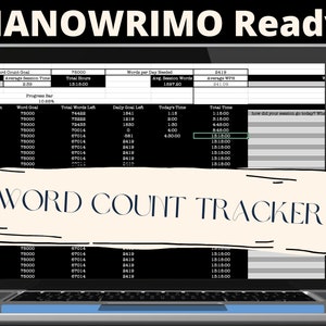 Black & White Word Count Tracker Track Novels Word Count and Hours ...