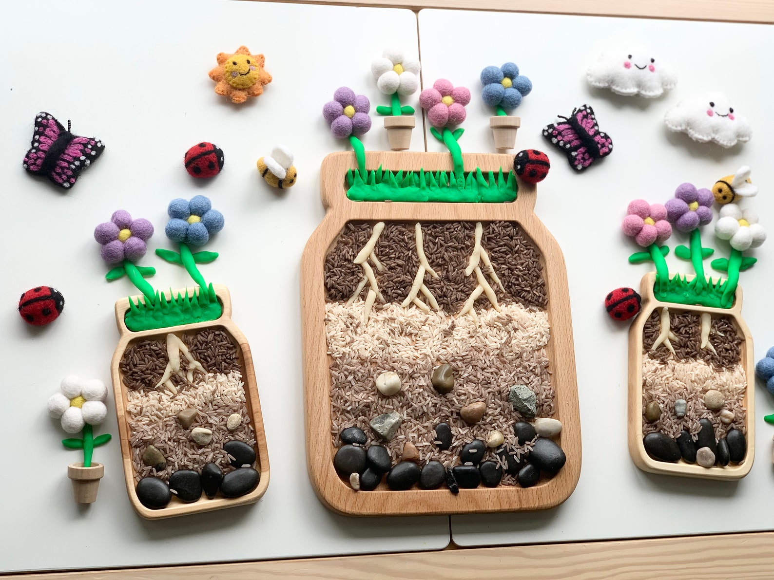 Large Wood Jar Sensory Tray, Kids Plate, Charcuterie Board - Etsy