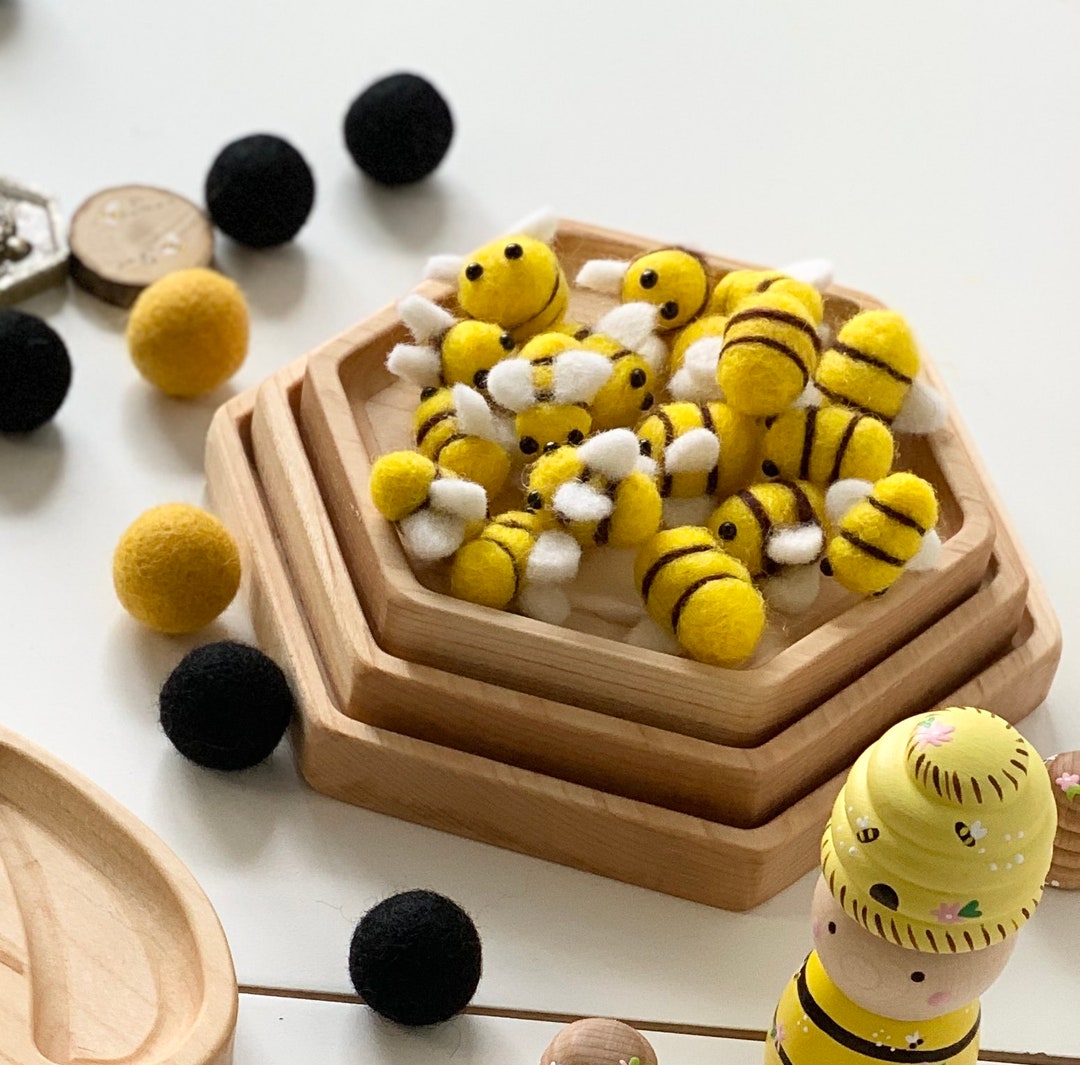 Wood Sensory Tray | Wood Sorting Tray | Hexagon Plates | Nesting Trays ...