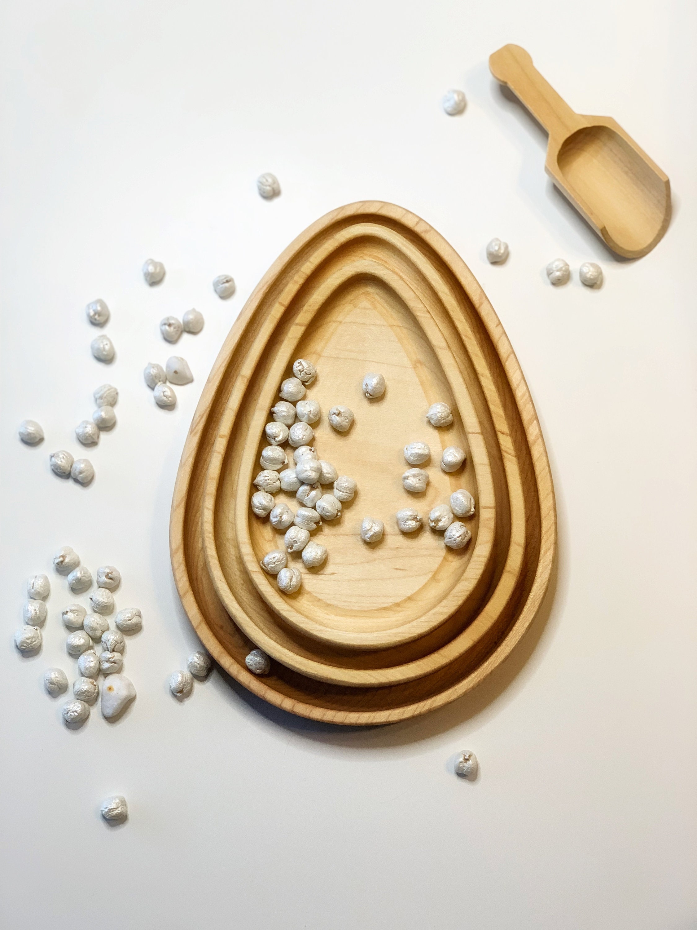 Wood Sensory Tray Wood Sorting Tray Egg Plates Stacking Plates Wood ...