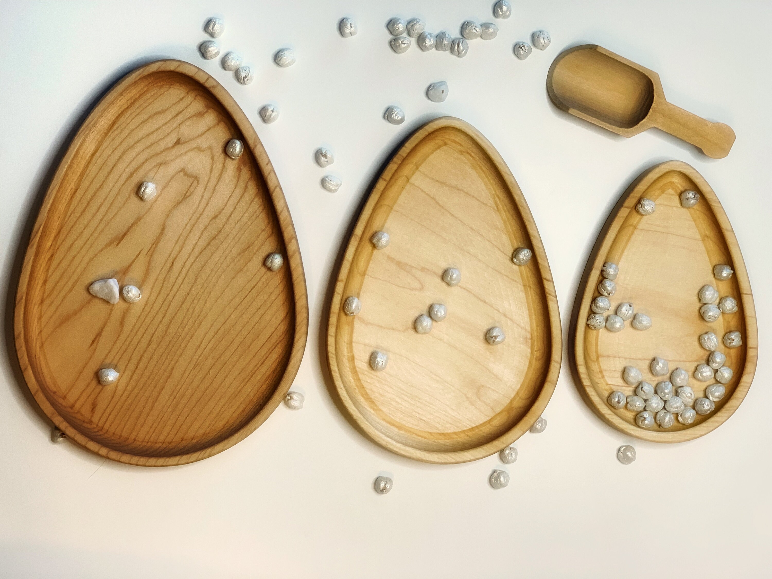 Wood Sensory Tray Wood Sorting Tray Egg Plates Stacking Plates Wood ...