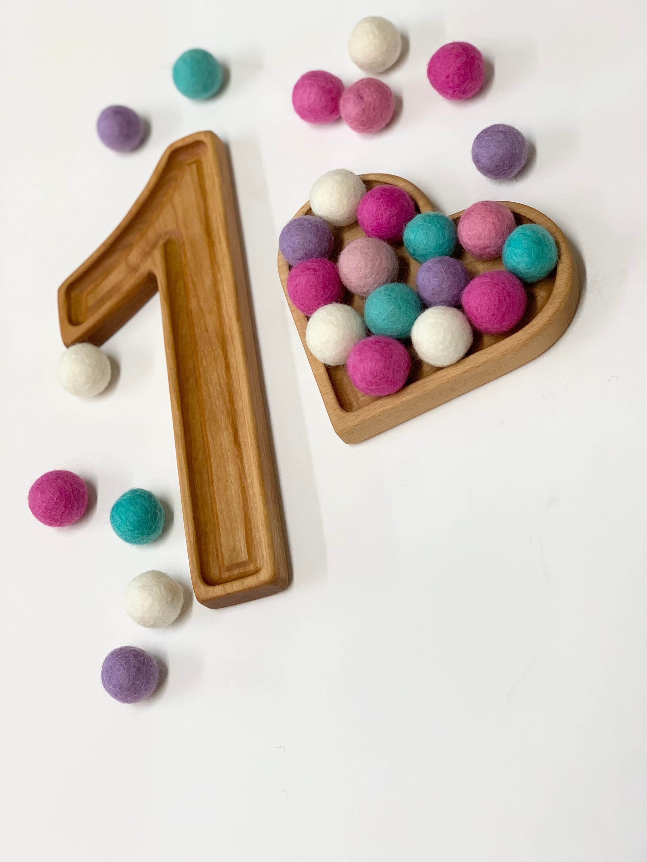 Wood Sensory Tray Number Plates Counting Toys Birthday Gift Homeschool ...