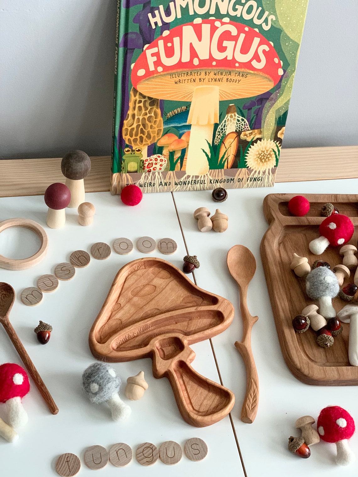 Wood Sensory Tray | Fungus Plate | Mushroom Plate | Kids Gift ...