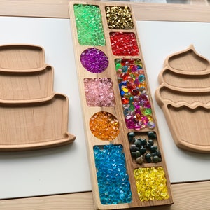 Wood Sensory Tray, Cake Plate, Sensory Play, Wood Tray, Birthday Gift ...