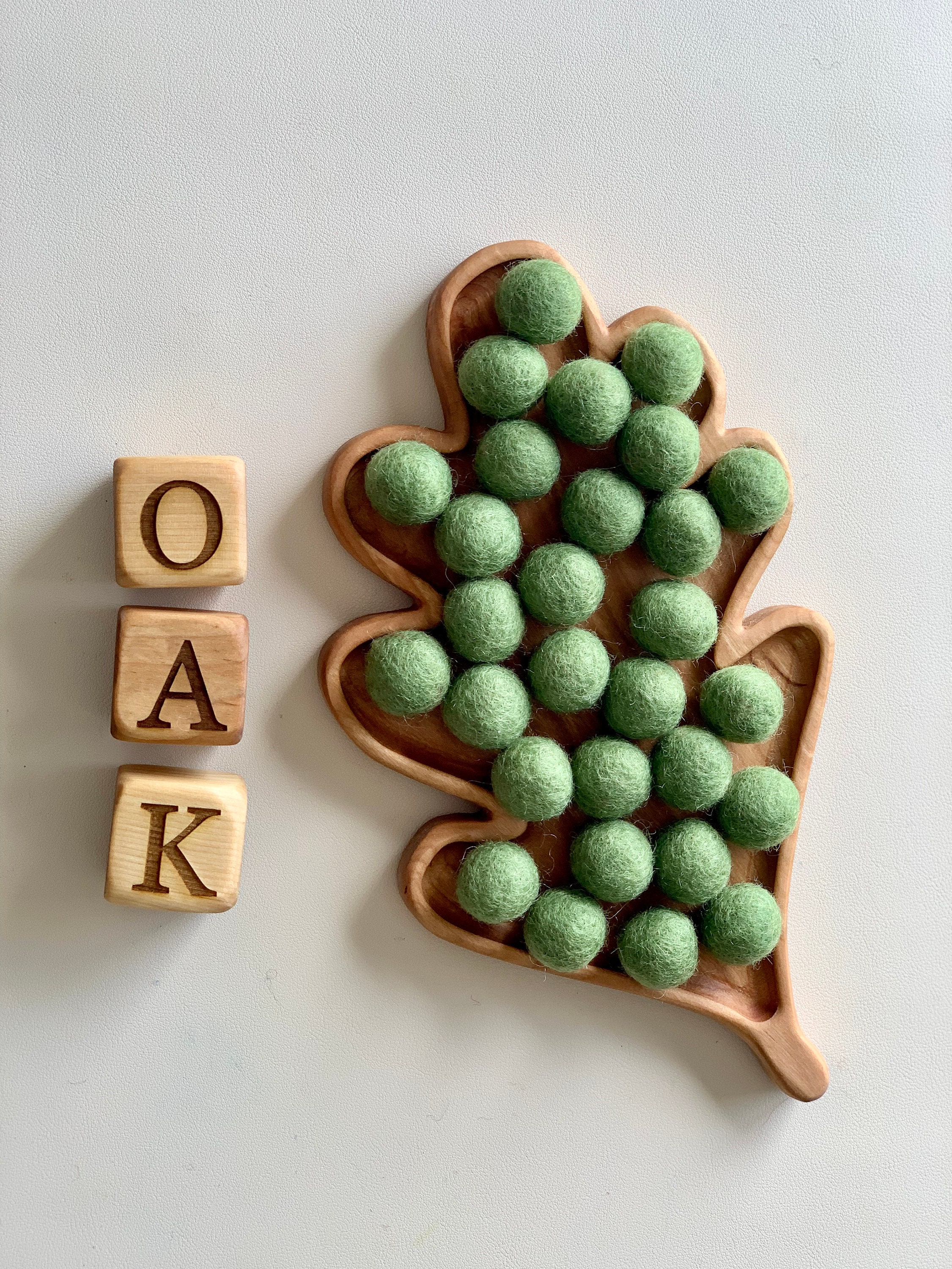 Wood Sensory Tray | Oak Leaf Plate | Nature Toys | Leaf Plate | Wood ...
