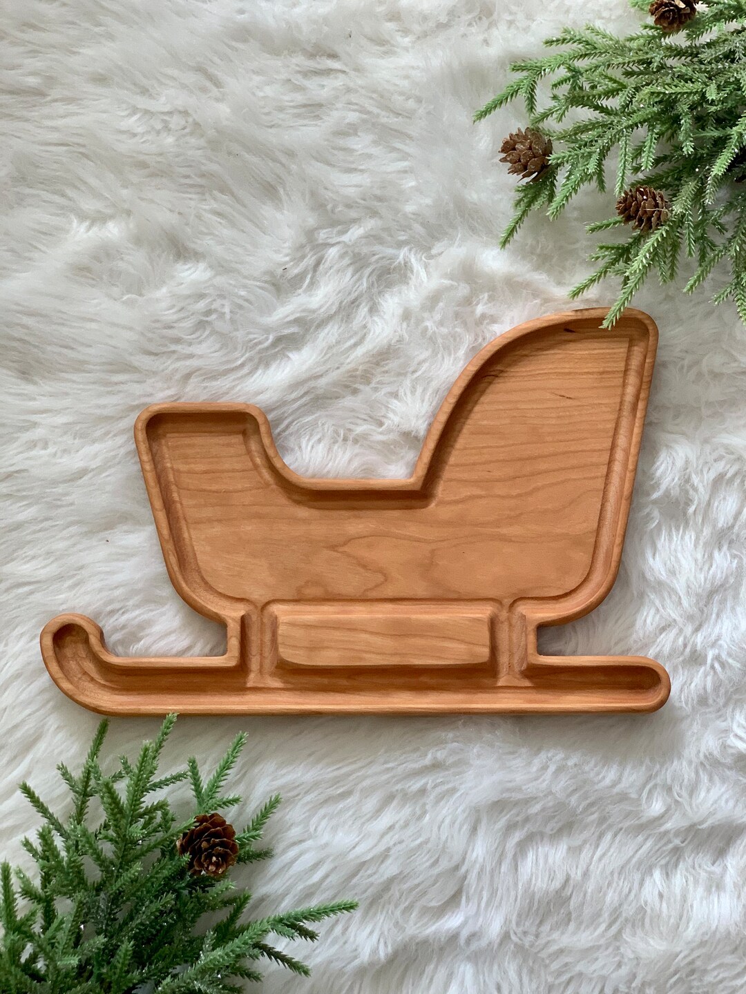 Wood Sensory Tray | Santa Sleigh | Wood Sled Plate | Wood Tray ...