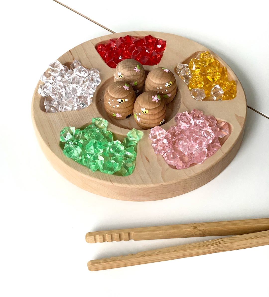 Wood Sensory Tray: Round Montessori Tinker Tray, Kids Toy Gift - Etsy