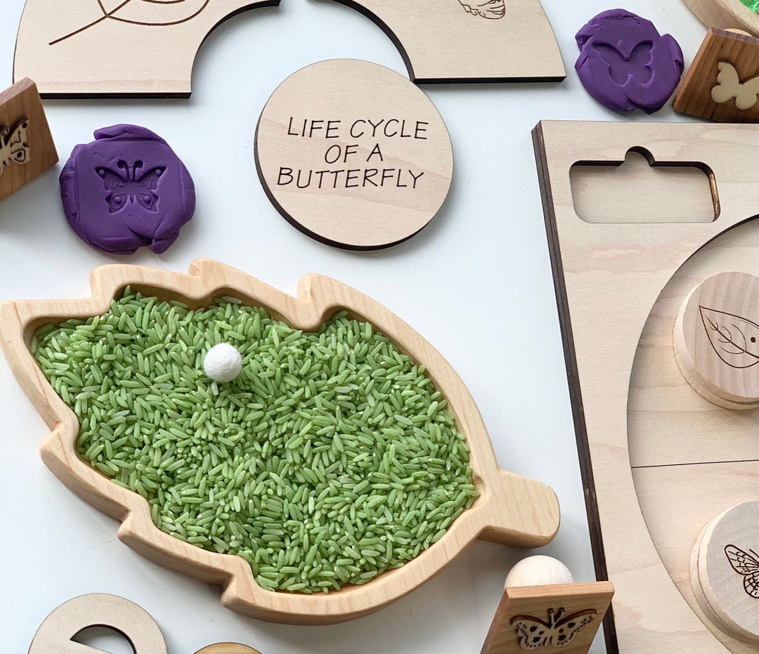 Wood Leaf Sensory Tray: Maple or Cherry Montessori Toy - Etsy