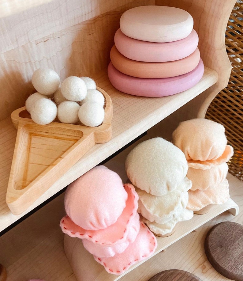 Ice Cream Shaped Plate | Wood Sensory Tray Play | Ice Cream Play ...