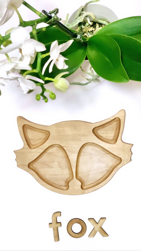 Wood Sensory Tray Fox Plate Fox Toys Woodland Animals - Etsy