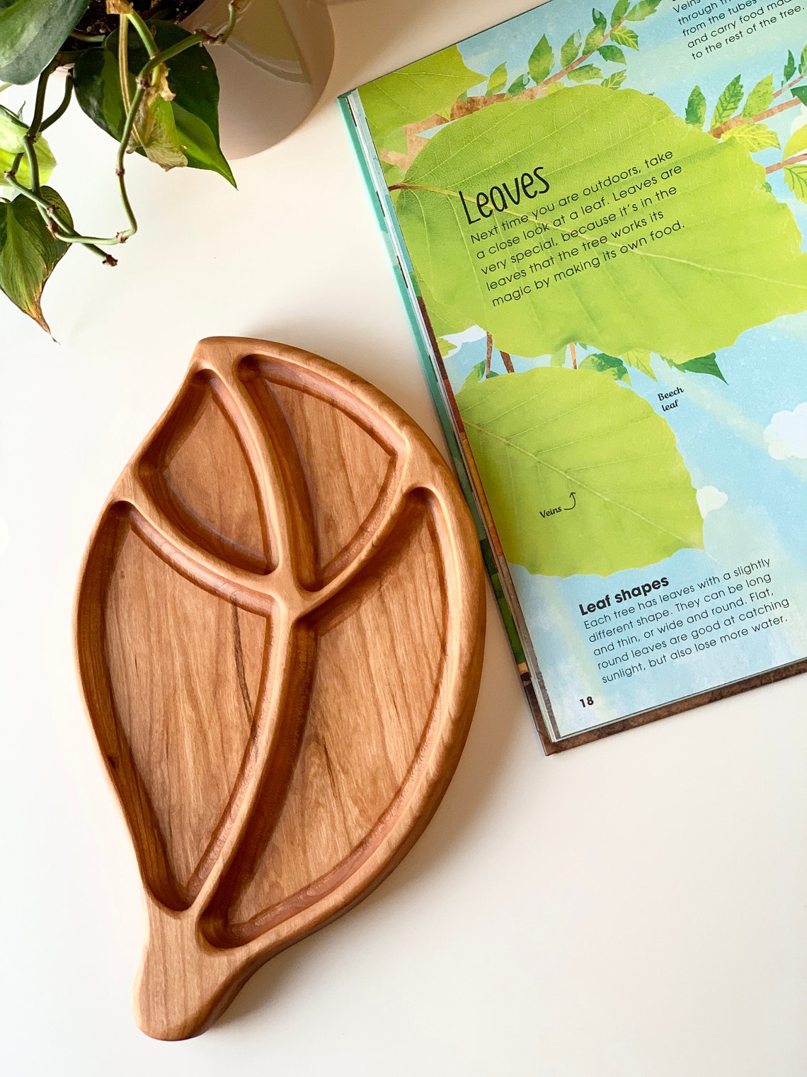 Wood Sensory Tray Leaf Plate Tinker Tray Spring Toys Nature Toys Kids ...