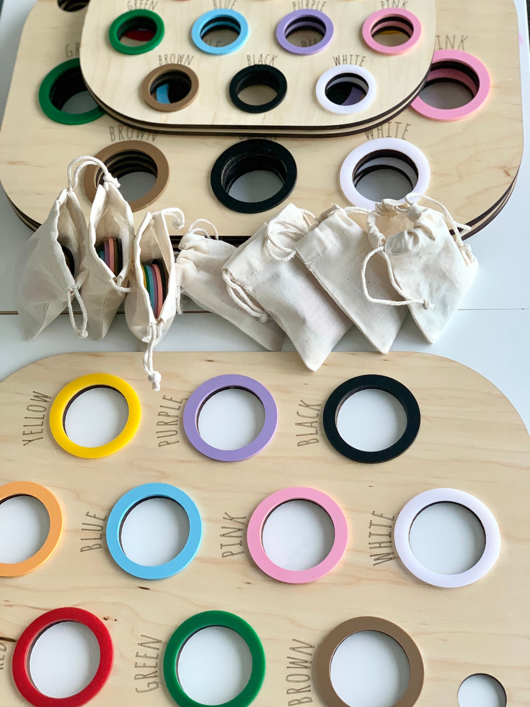 Rainbow Color Sorting Insert With Matching Discs to Drop Through for ...