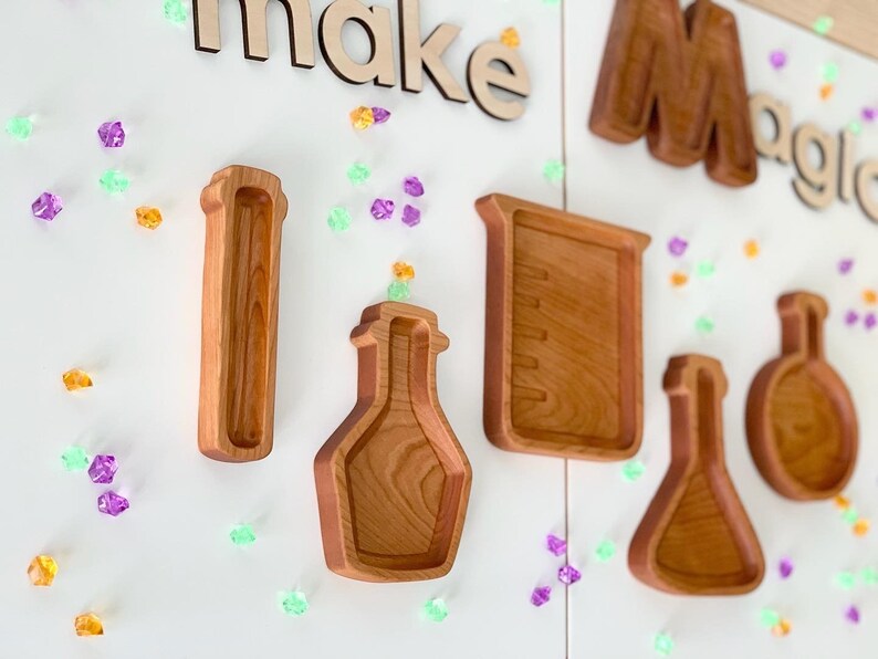 Wood Sensory Tray | Wood Sorting Trays | Science Beakers | Potion ...