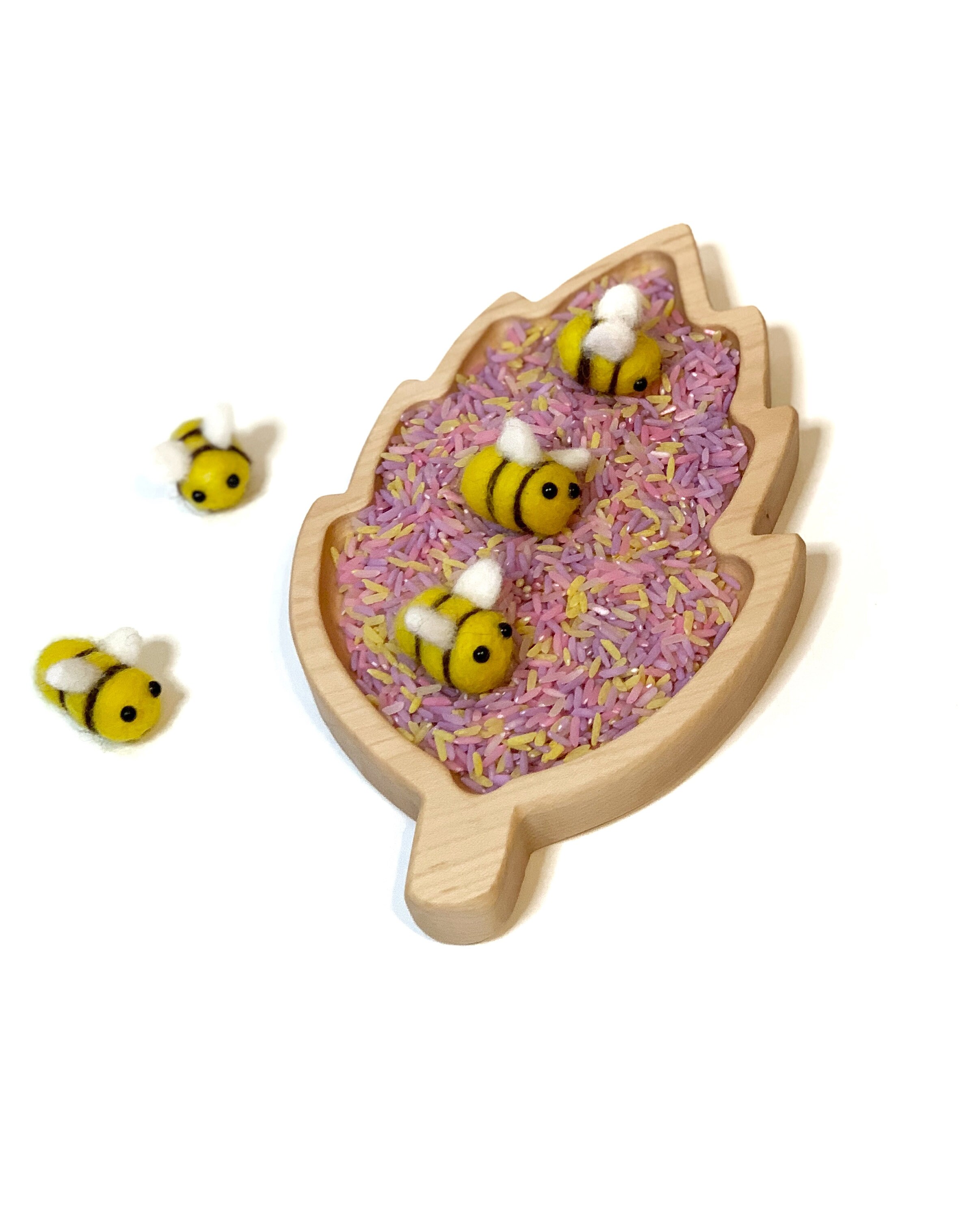 Wood Leaf Sensory Tray: Maple or Cherry Montessori Toy - Etsy