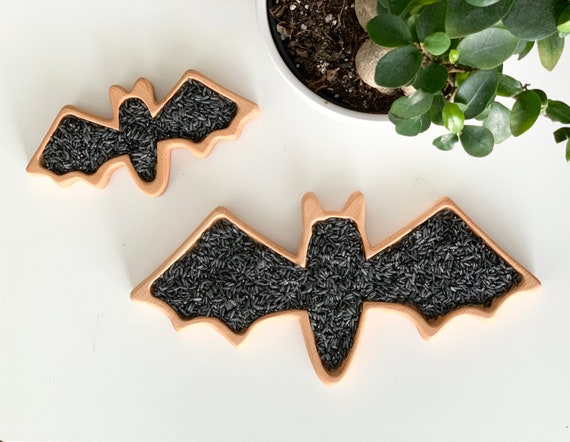 Wood Sensory Tray Bat Plate Bats Halloween Decor - Etsy