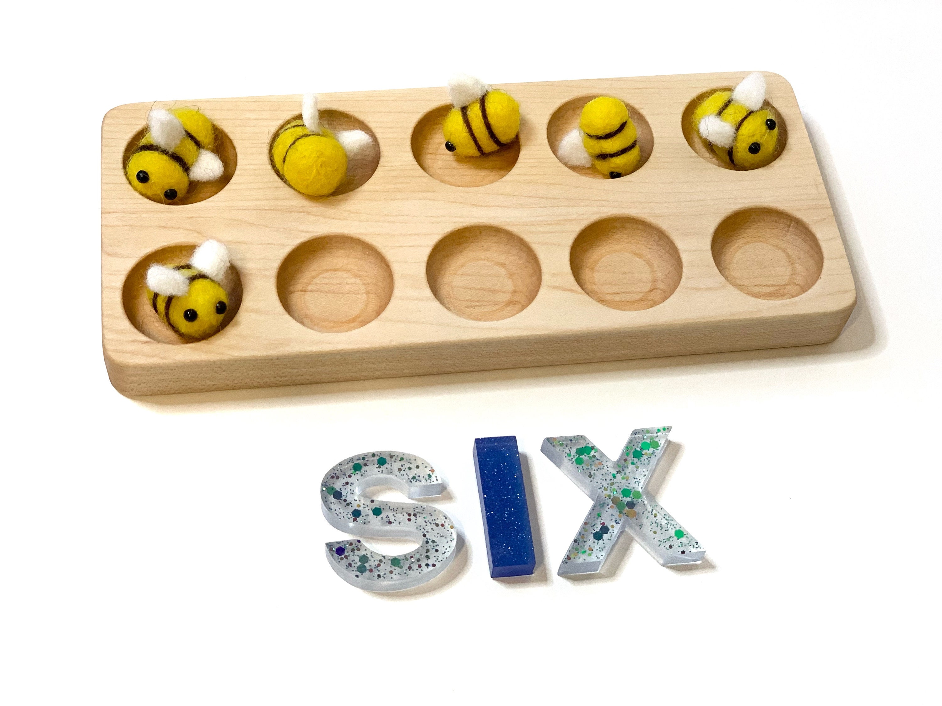 Ten Frame, Wood Tinker Tray, Wood Sensory Tray, Sensory Play, Wood Tray ...