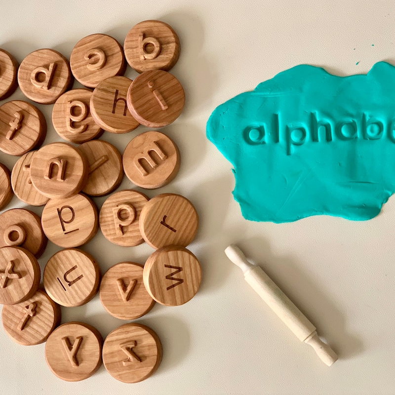 Wood Alphabet Stamp Set - Etsy