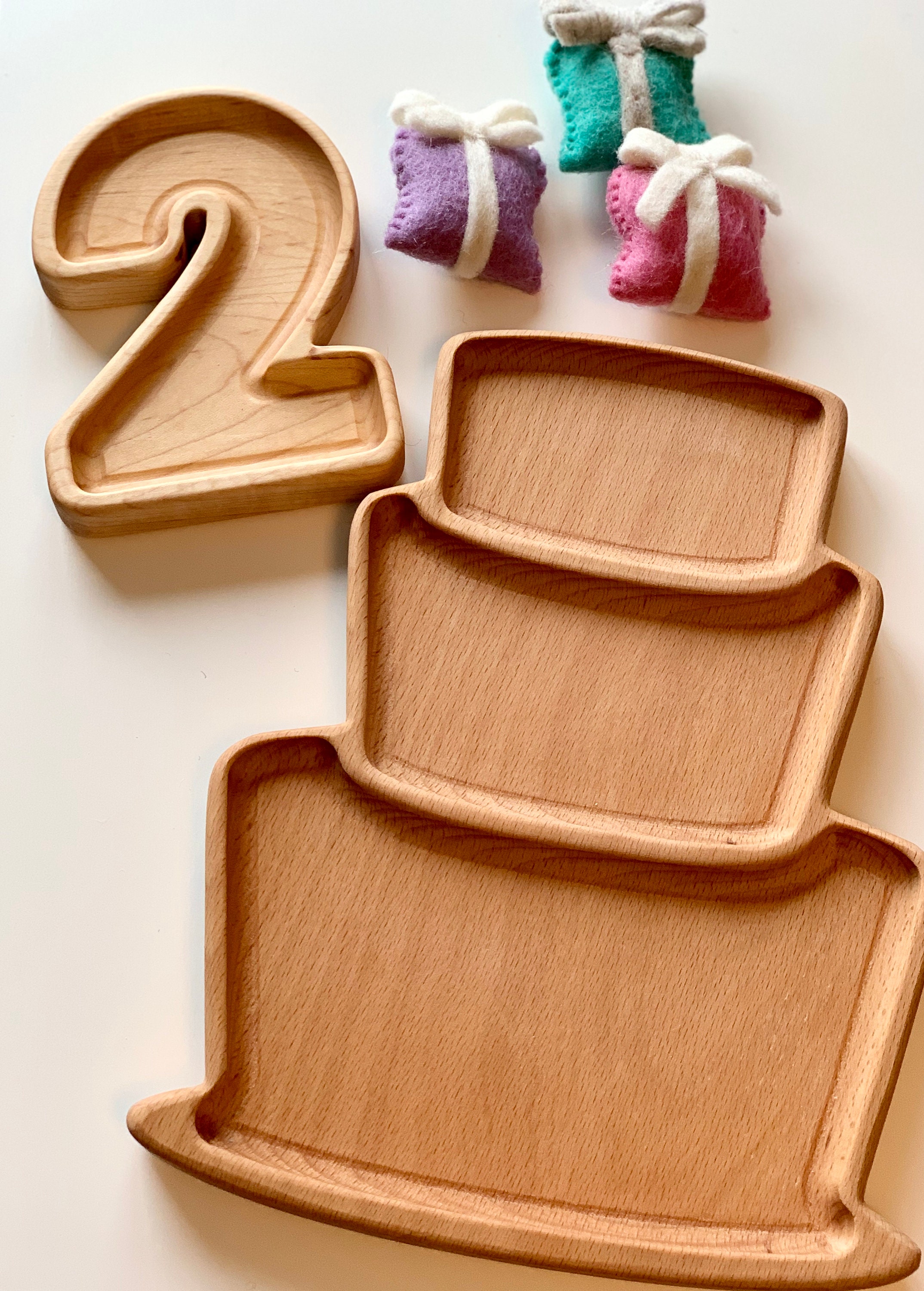 Wood Sensory Tray Number Plates Counting Toys Birthday Gift Homeschool ...