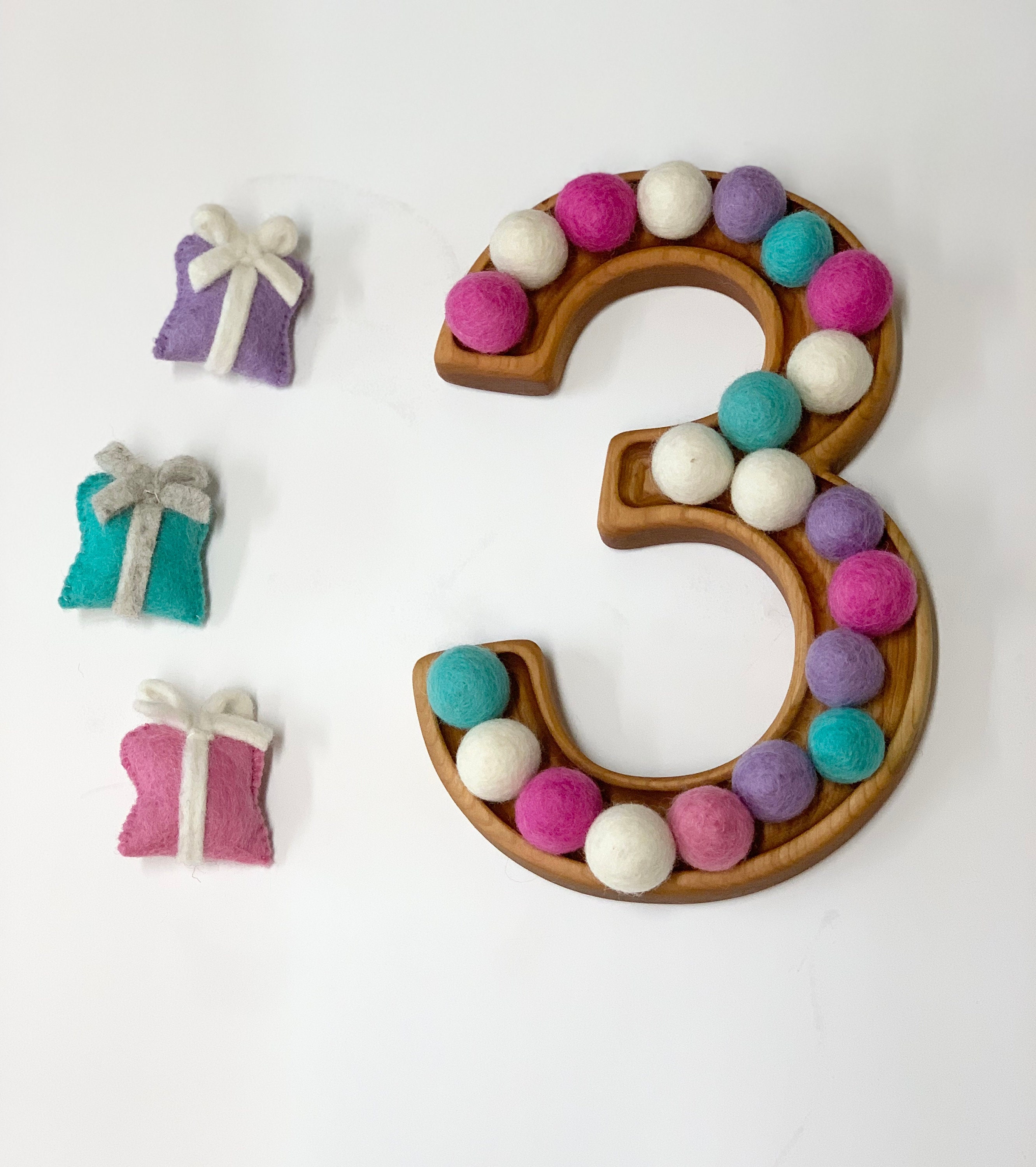 Wood Sensory Tray Number Plates Counting Toys Birthday Gift Homeschool ...