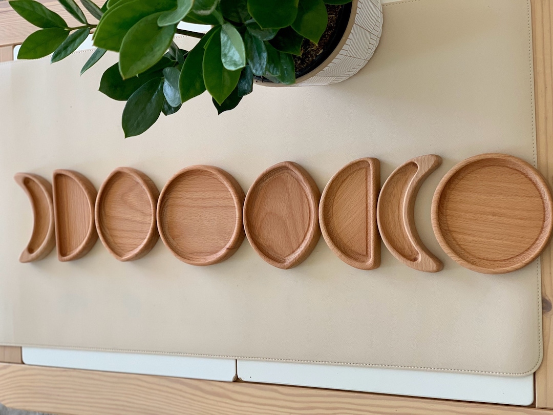 Wood Sensory Trays | Moon Phases | Moon Plates | Wood Sorting Trays ...