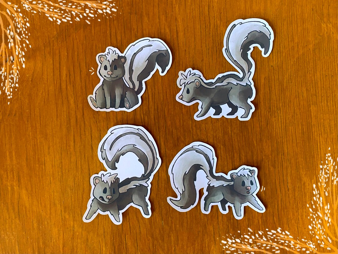 Skunk Stickers | Cute Sticker, Matte Vinyl Sticker, Cottagecore Sticker ...