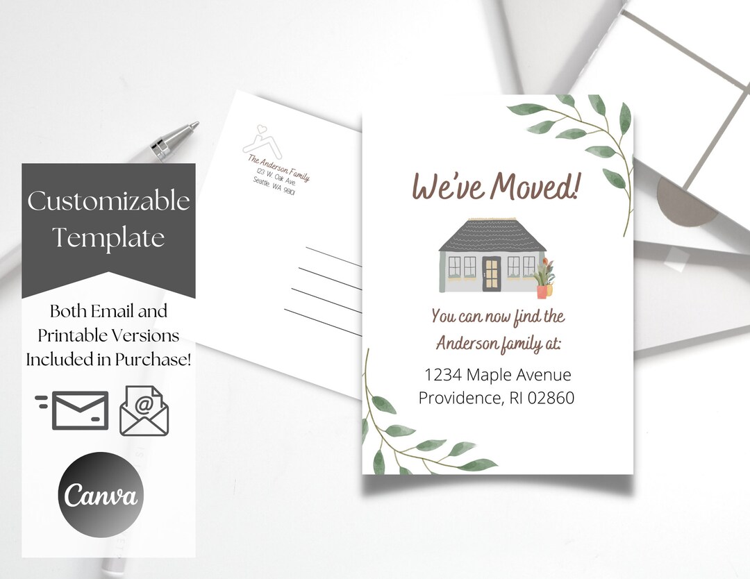 Moving Announcement Change of Address Print and Email Cards Included - Etsy