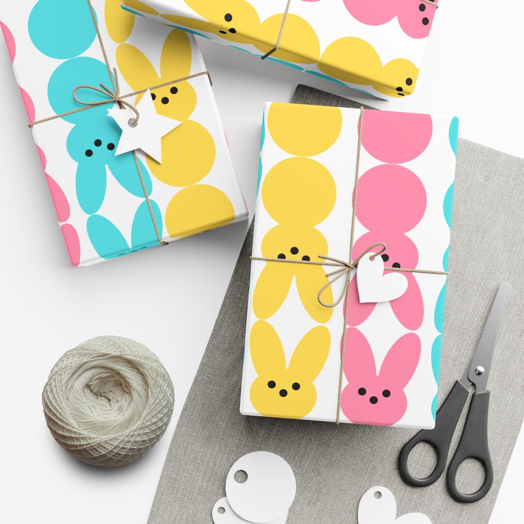 Peeps Wrapping Paper, Easter Bunny Wrapping Paper, Spring Gift Wrap ...