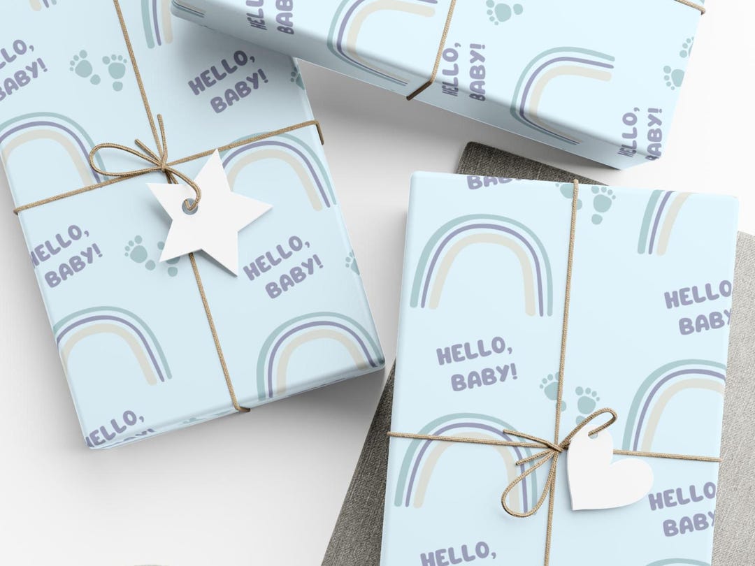 Baby Boy Wrapping Paper, Baby Shower Wrapping Paper, Just Because, Gift ...