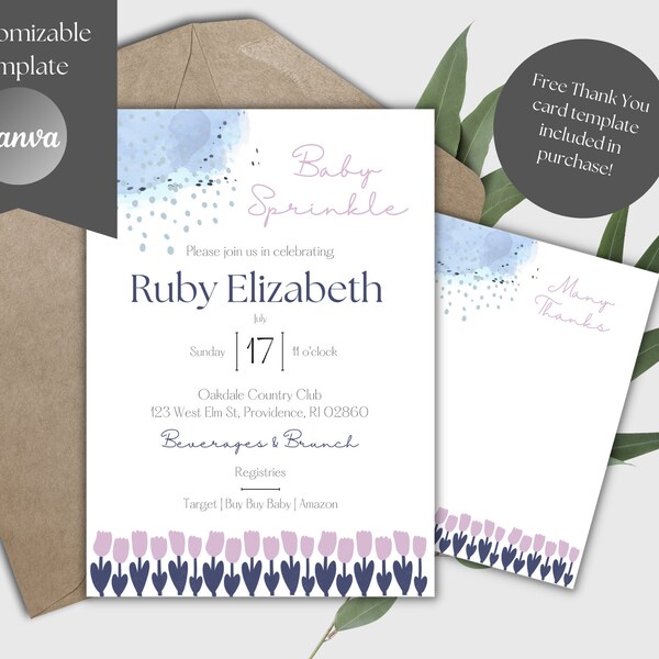 Second Baby Sprinkle Invitation - Etsy