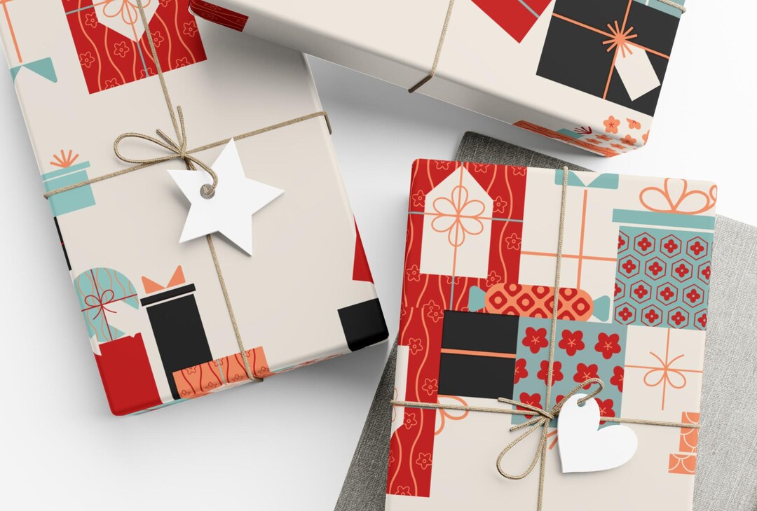 Wrapping Paper, Cute and Fun Retro Gifts Wrapping Paper, Just Because ...