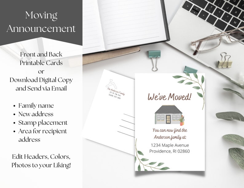 Moving Announcement Change of Address Print and Email Cards Included - Etsy