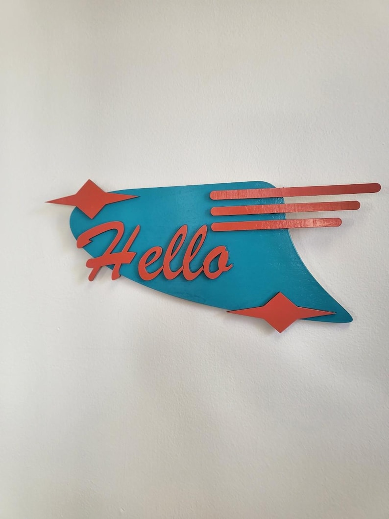 Funky Mid Century Modern Welcome Sign - Etsy