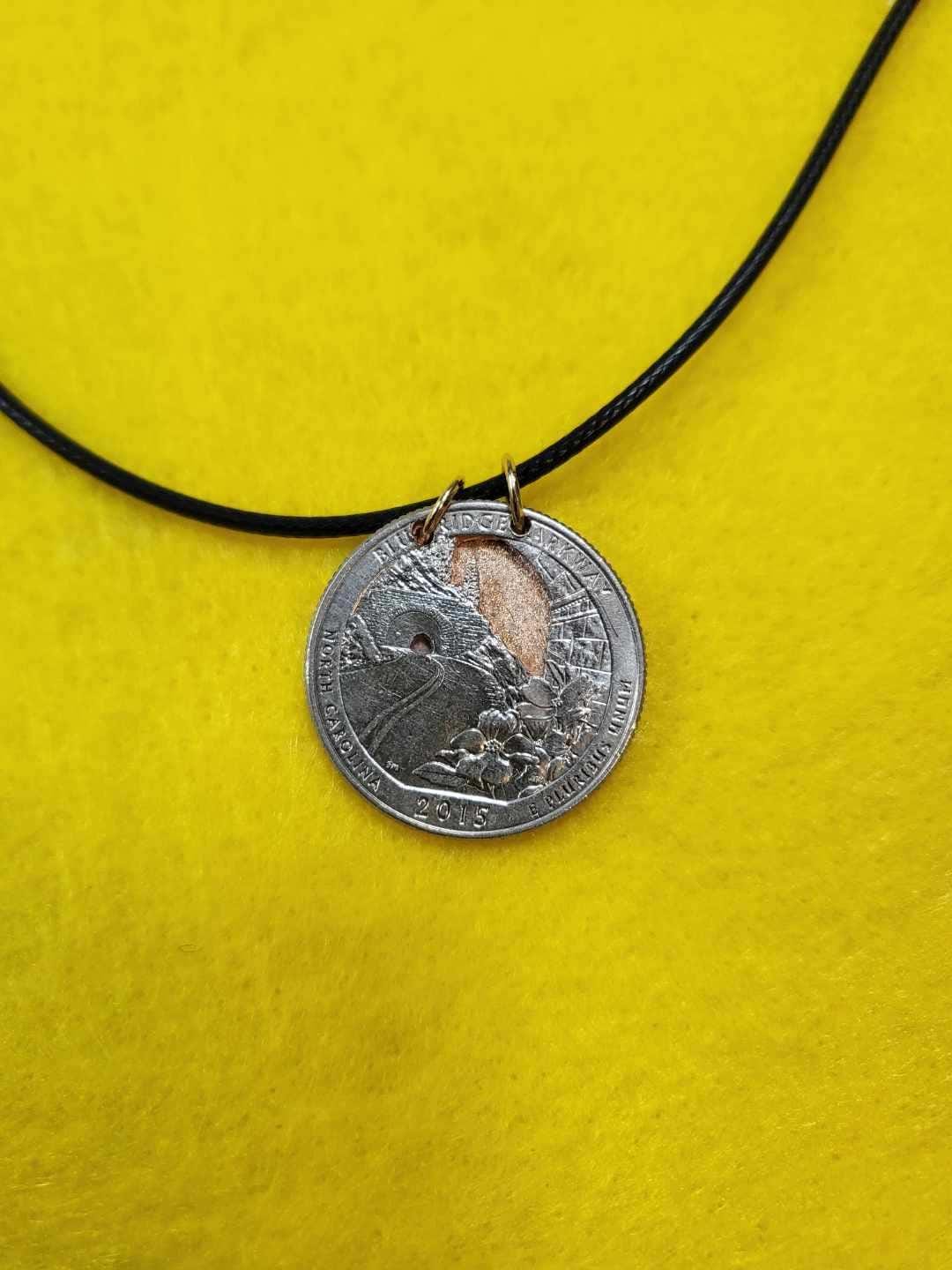 Blue Ridge Parkway Hand Cut Coin Necklace - Etsy