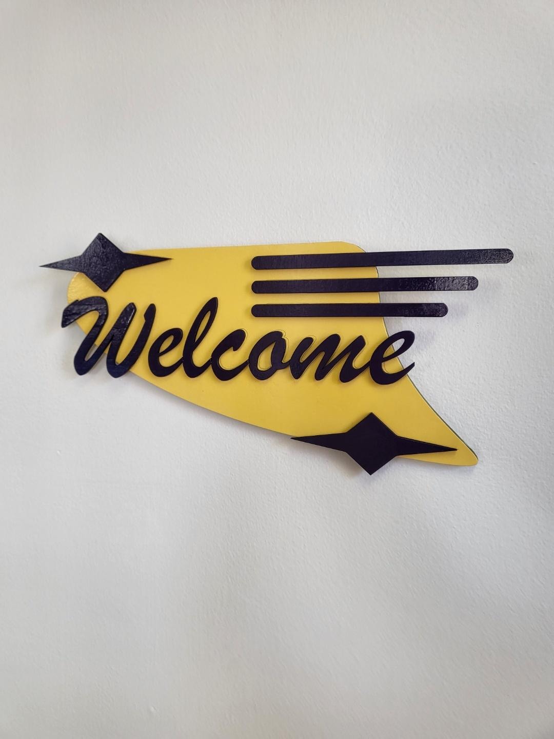 Funky Mid Century Modern Welcome Sign - Etsy