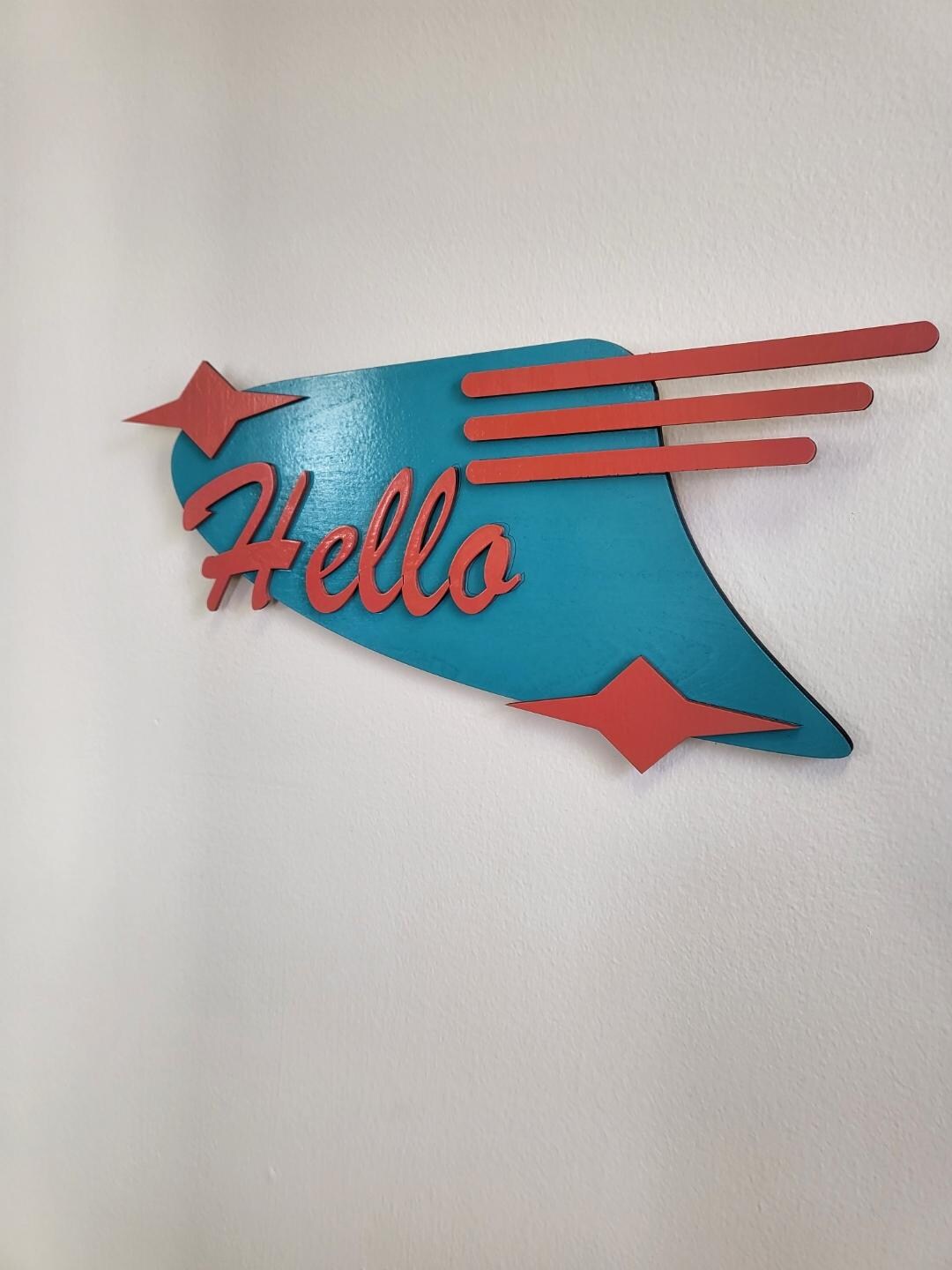 Funky Mid Century Modern Welcome Sign - Etsy