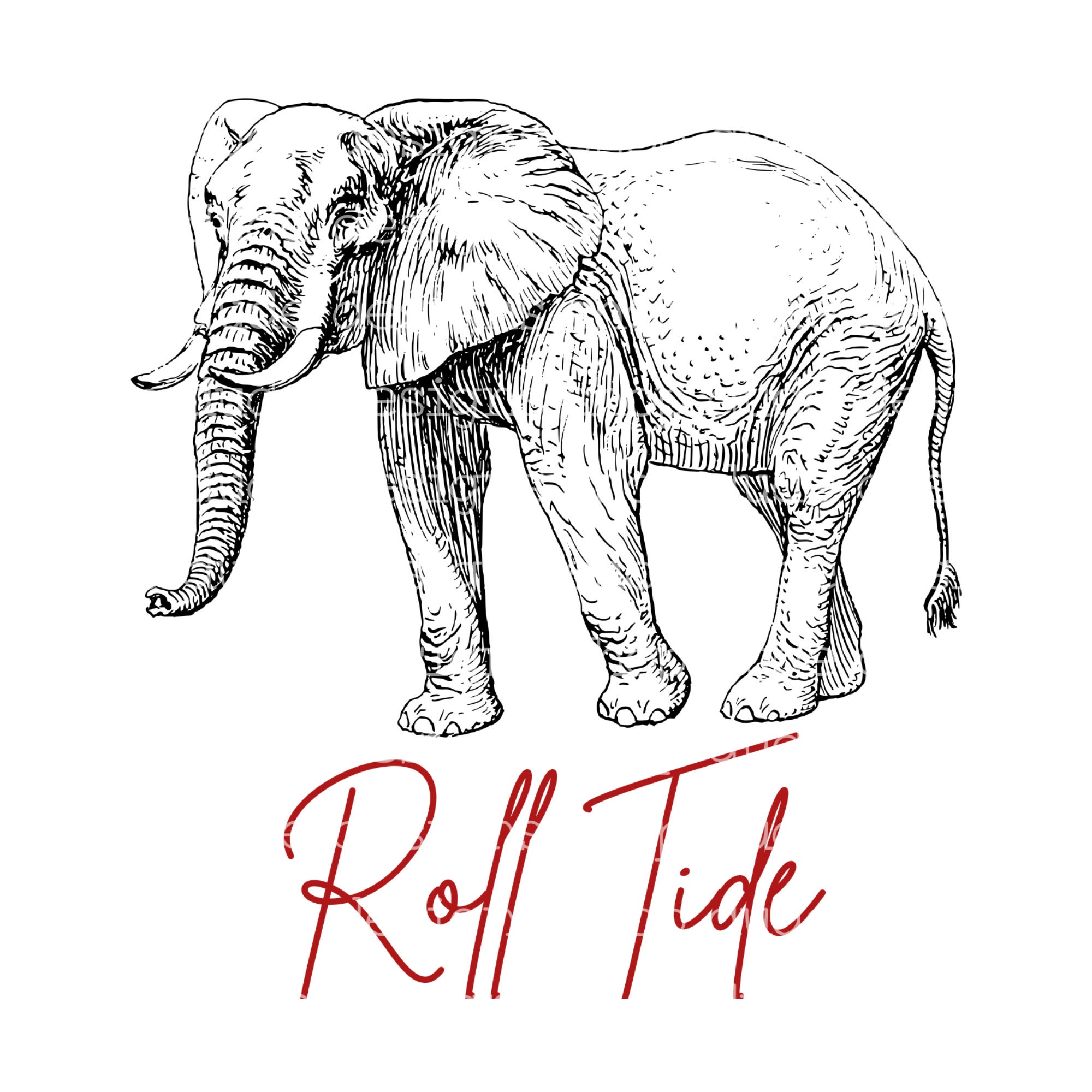 Crimson Tide Elephant Drawing