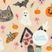 Halloween Seamless Pattern, Cute Ghost, Haunted House Seamless, Black ...