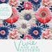 Red White and Blue Stripe Floral Seamless Repeating Pattern, USA ...