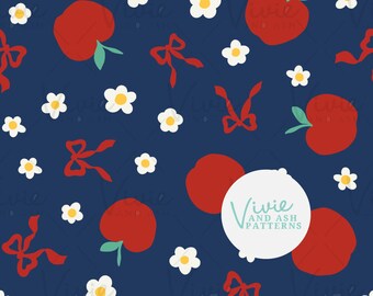 Fall Watercolor Apple Seamless Pattern, Rust Apple Repeating Pattern ...