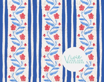 Red White and Blue Seamless Repeating Pattern, Bow and Flag Seamless ...