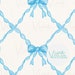 Blue Watercolor Trellis Seamless Repeating Pattern, Blue Bow Pattern ...