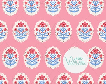 Red White and Blue Seamless Repeating Pattern, Bow and Flag Seamless ...