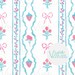 Strawberry Floral Stripe Seamless Repeating Pattern, Bow and Strawberry ...