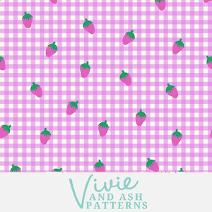 Strawberry Gingham Seamless File, Strawberry Repeating Pattern, Gingham ...
